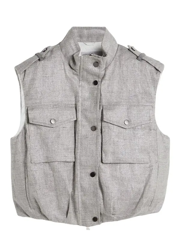 Brunello Cucinelli Sleeveless Zip-up Gilet - Silver