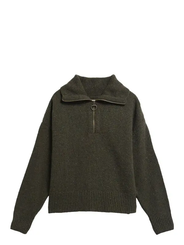 Barbour Lavensdale Quarter-zip Jumper - Olive