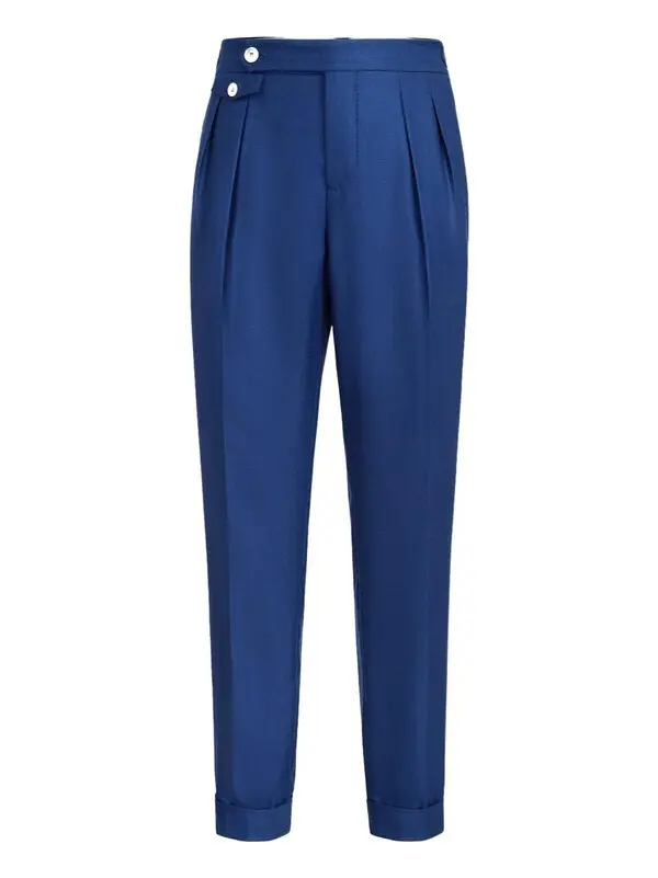 Brunello Cucinelli Pleated Waist-tab Trousers - Blue
