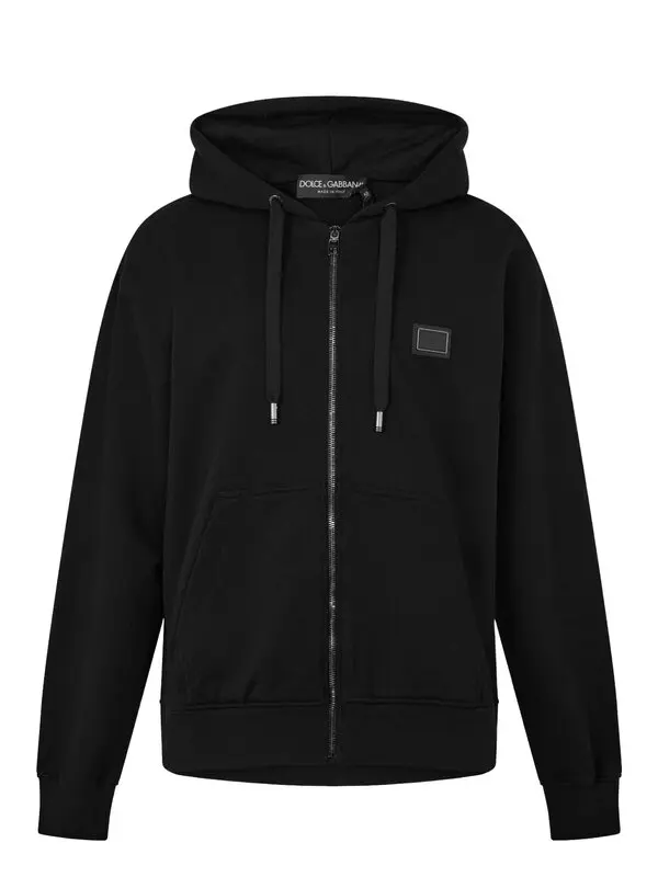 Dolce & Gabbana Zip-up Hooded Jacket - Black