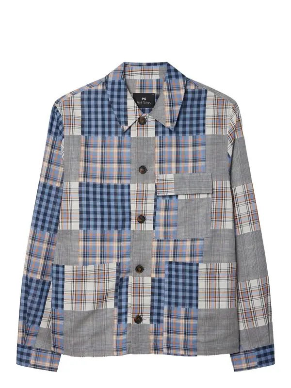 Paul Smith Patchwork Plaid Chore Jacket - Blue