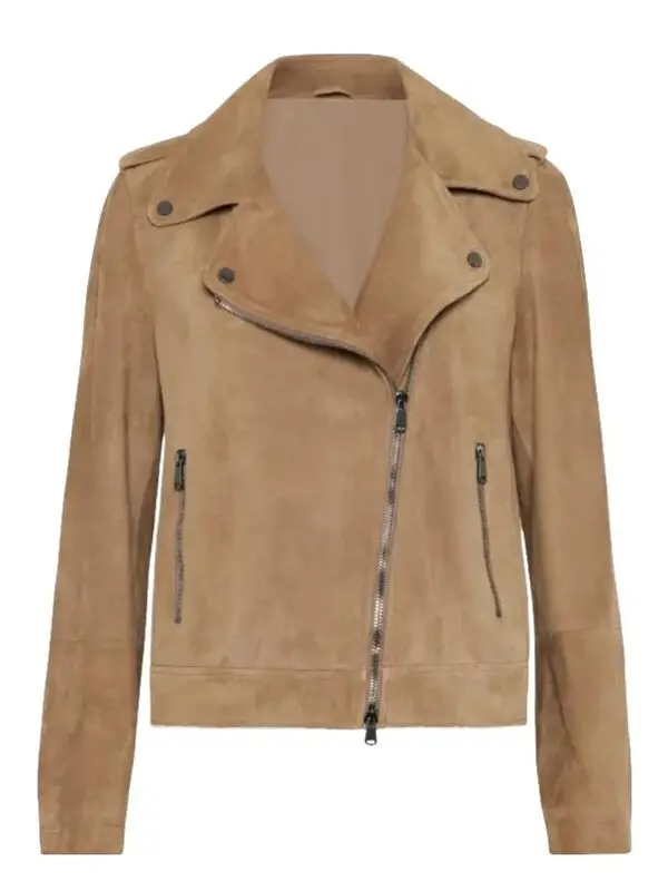 Brunello Cucinelli Leather Jacket - Brown