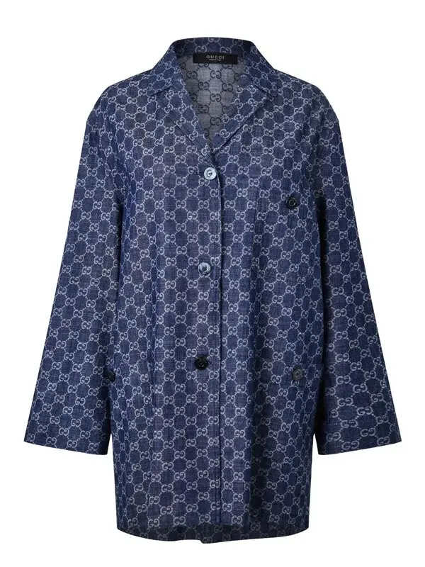 Gucci Loose Jacquard Blazer - Blue