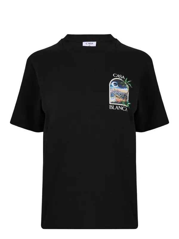 Casablanca Crew Neck Graphic T-shirt - Black