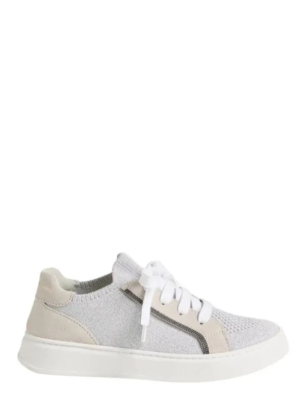 Brunello Cucinelli Suede-paneled Low-top Sneakers - Light Gray