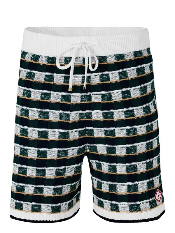 Casablanca Crochet Mosaic Shorts - Black