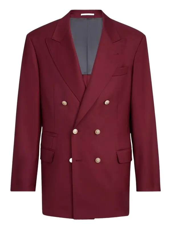 Brunello Cucinelli Peak-lapels Blazer - Red