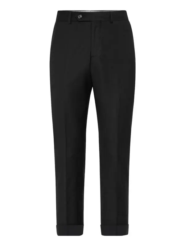 Brunello Cucinelli Tapered-leg Wool Trousers - Black