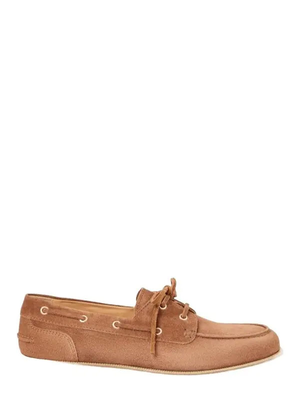 Brunello Cucinelli Suede Boat Shoes - Hazelnut Color