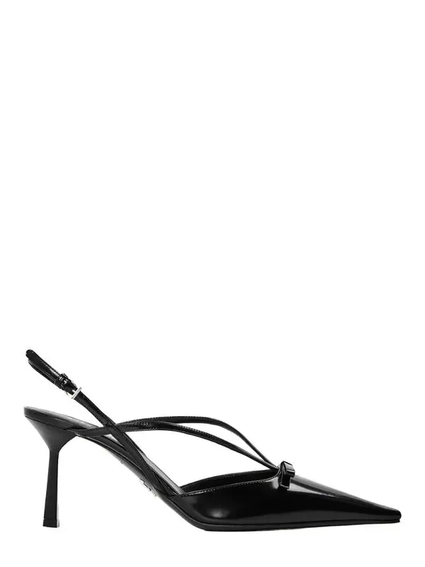 Prada Slingback Sandals With Bow Detailing - Black