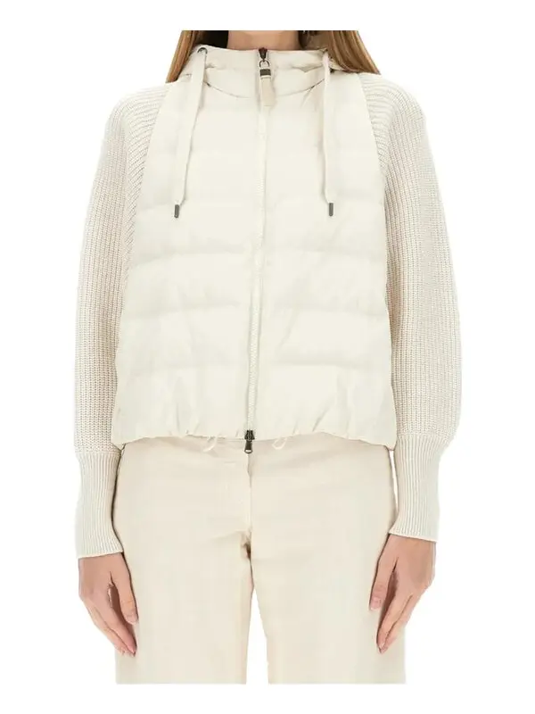 Brunello Cucinelli Hooded Cotton Jacket - Ivory