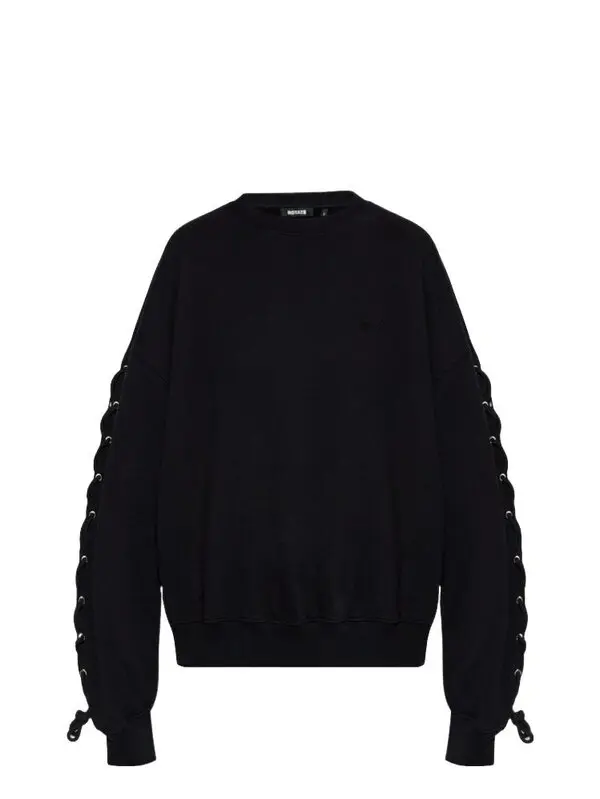 ROTATE BY BIRGER CHRISTENSEN Lace-up Sleeve Sweatshirt - Black
