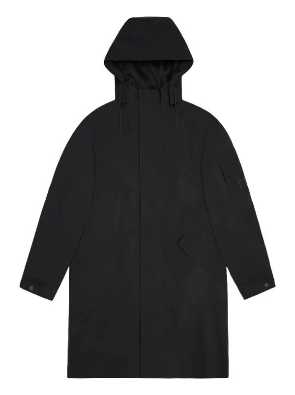 Rains Long Sleeve Trench Coat - Black