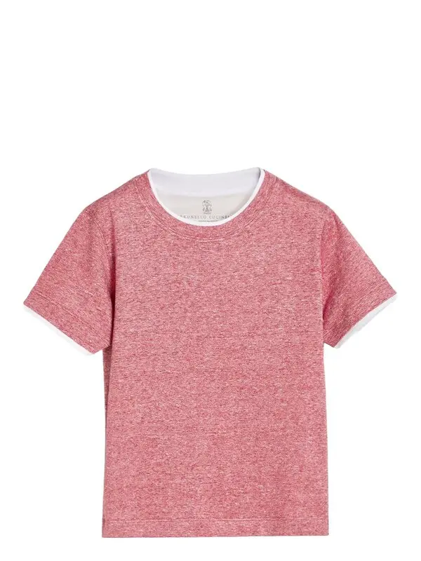 Brunello Cucinelli Linen And Cotton Jersey T-shirt - Red