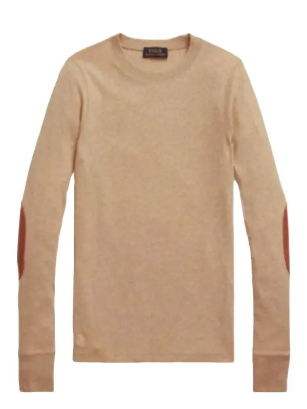 Polo Ralph Lauren Round Neck Long Sleeve Sweater With Ribbed Details - Nude