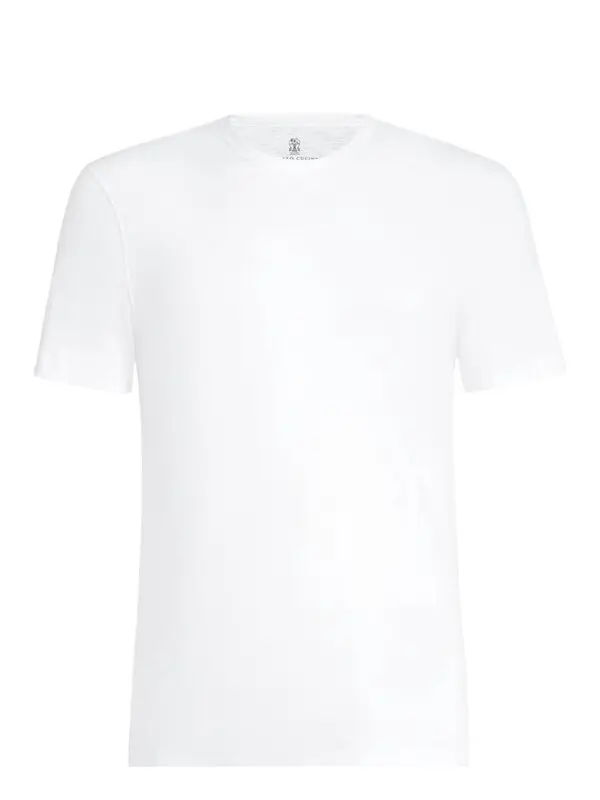 Brunello Cucinelli Ribbed Crew-neck T-shirt - White