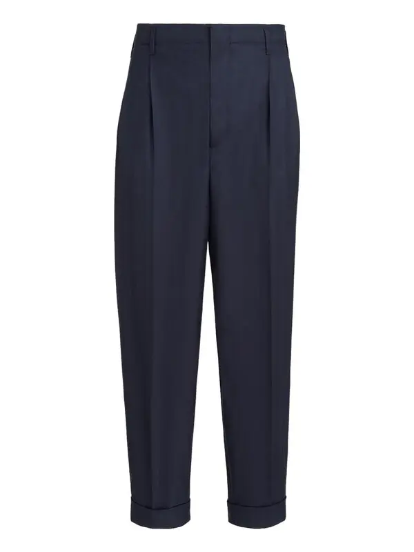 Brunello Cucinelli Virgin Wool Chevron Trousers - Black