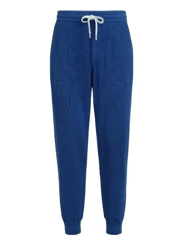 Brunello Cucinelli Ribbed-knit Track Pants - Blue