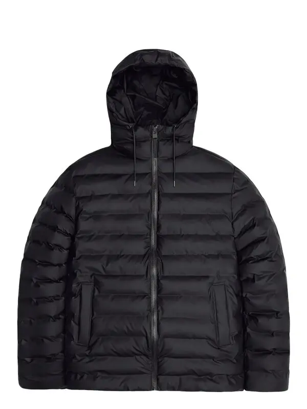 Rains Logo-patch Quilted Jacket - Black