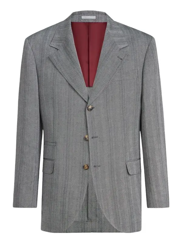 Brunello Cucinelli Long-sleeves Blazer - Medium Gray