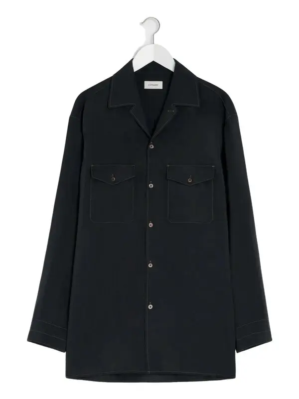 LEMAIRE Notched-collar Fla-pocket Shirt - Black