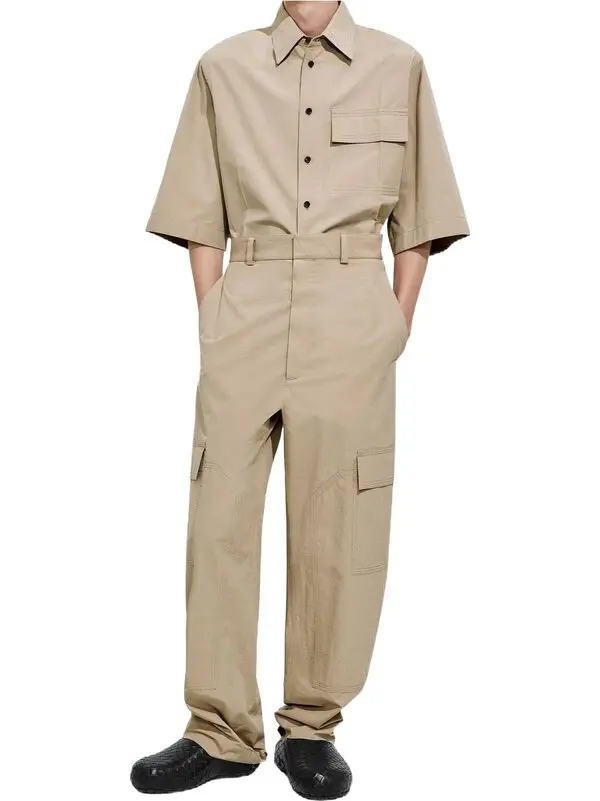 Bottega Veneta Cotton Twill Cargo Pants - Nude