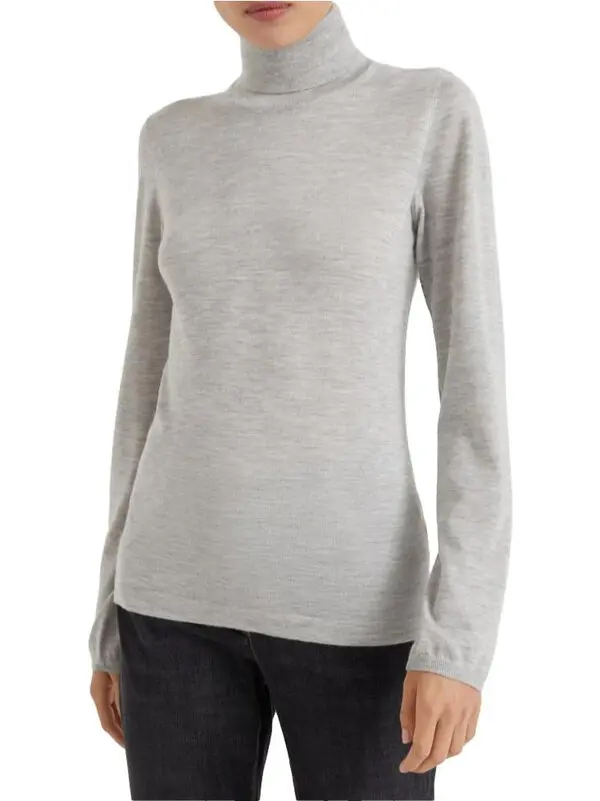 Brunello Cucinelli Fine-knit Rollneck Jumper - Light Gray