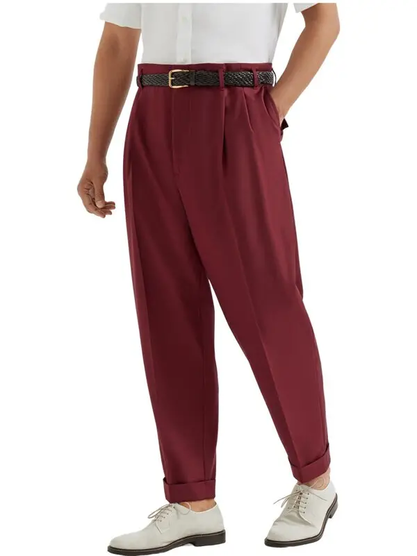 Brunello Cucinelli Pleated Trousers - Red