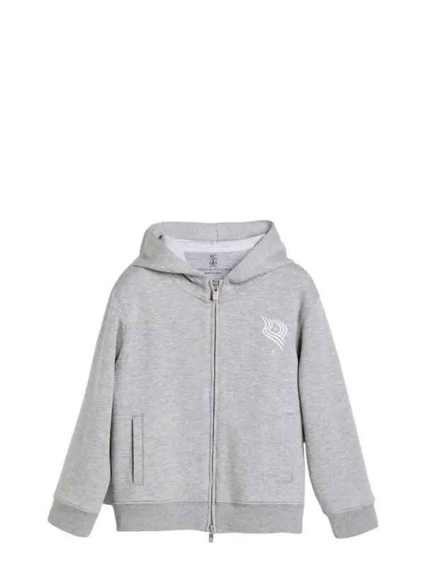 Brunello Cucinelli Front-detail Zip-up Sweatshirt - Gray