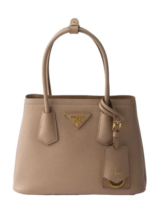 Prada Double Saffiano Leather Mini Bag - Cameo