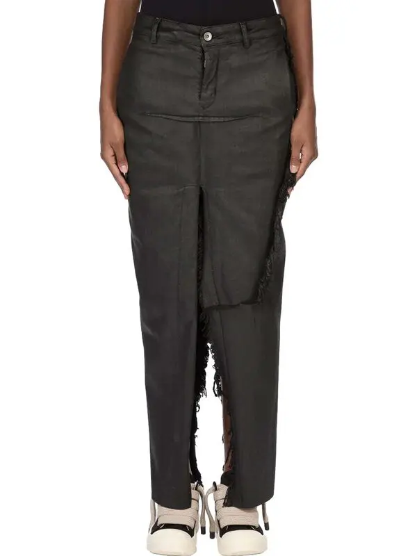 Rick Owens Belt Loop Midi Skirt With Slit - Black