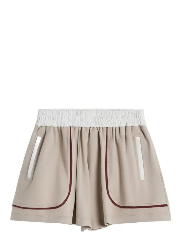 Brunello Cucinelli Elasticated Waistband Pleated Shorts - Light Beige