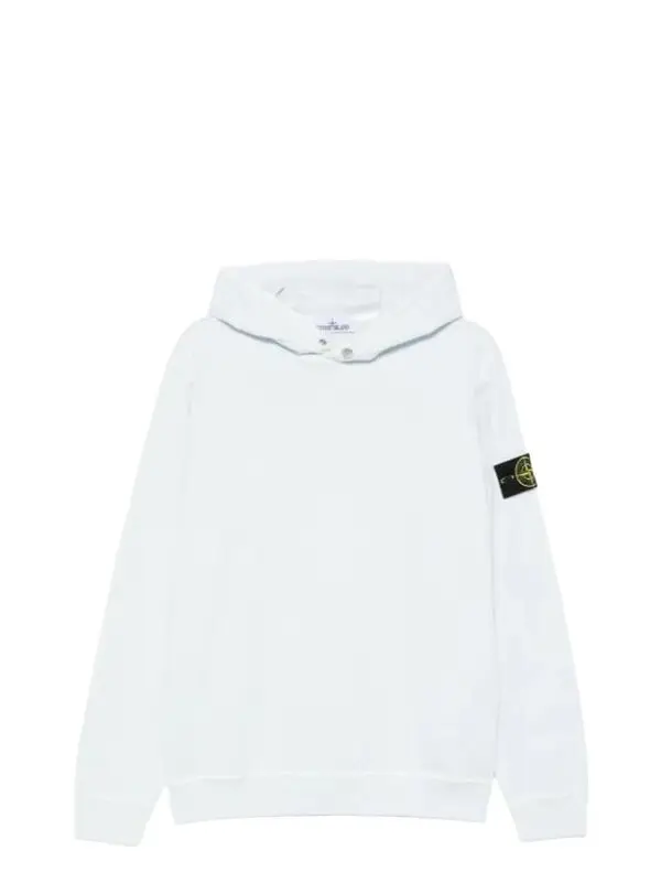 Stone Island Logo Hooded Sweatshirt - Blue