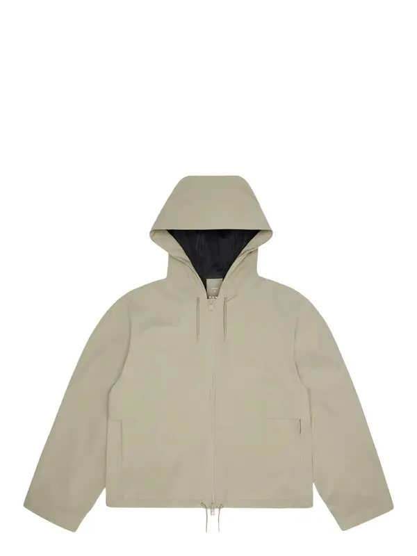 Rains Long Sleeve Casual Jacket With Hood - Beige