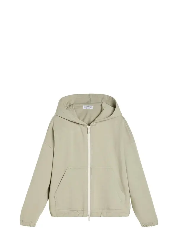 Brunello Cucinelli Zip-up Hoodie - Vanilla Green
