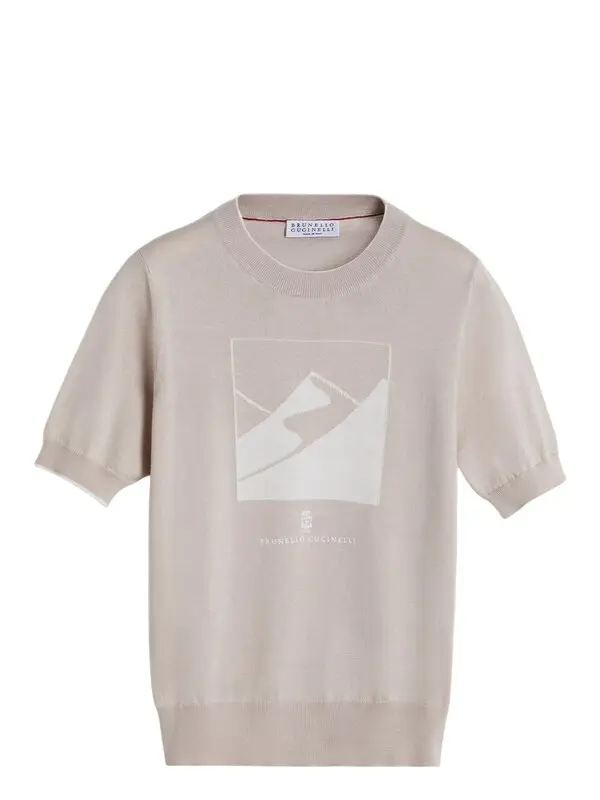 Brunello Cucinelli Knit-texture T-shirt - Light Brown