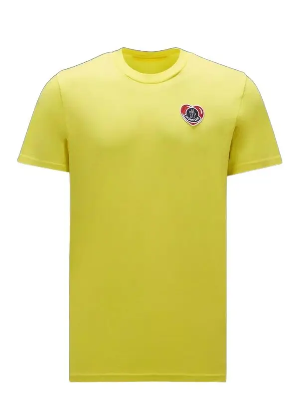 Moncler Logo Patch Crewneck T-shirt - Yellow