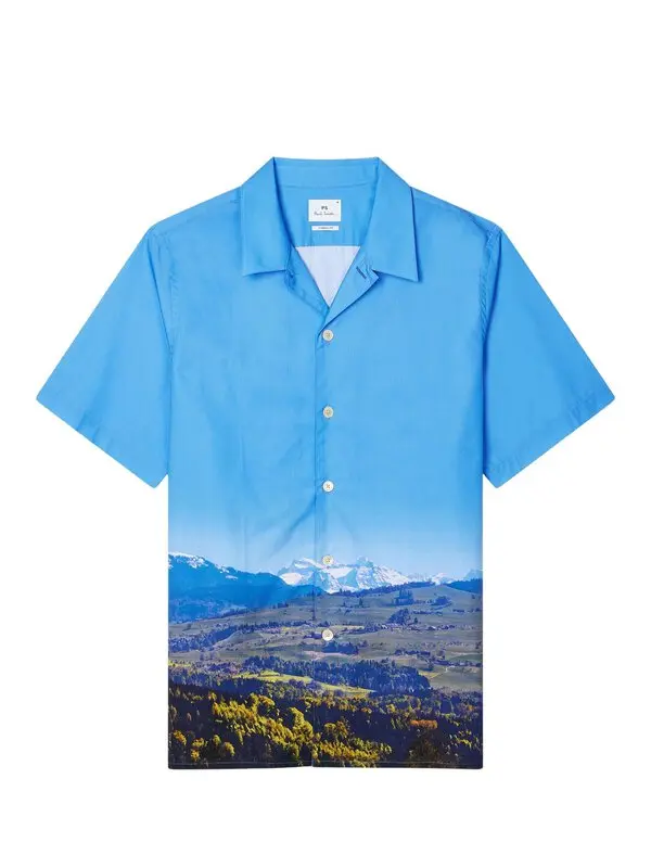 Paul Smith Landscape Print Shirt - Blue