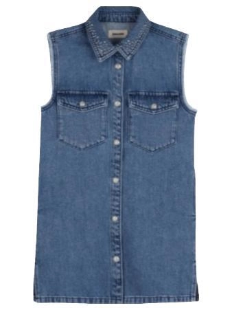 Zadig&Voltaire Sleeveless Button-fastening Studded Dress - Blue