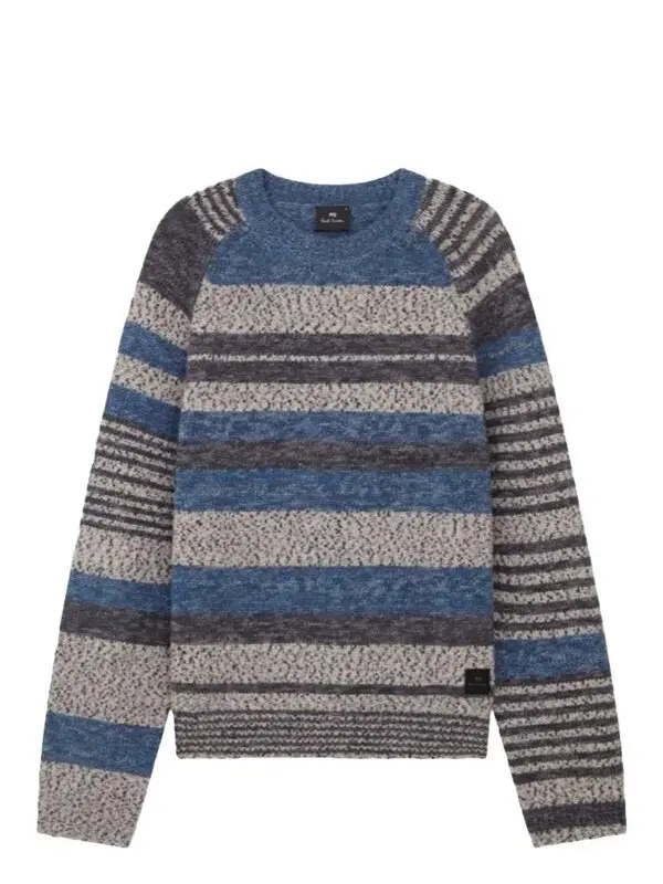 Paul Smith Striped Crew Neck Long Sleeve Pullover - Gray