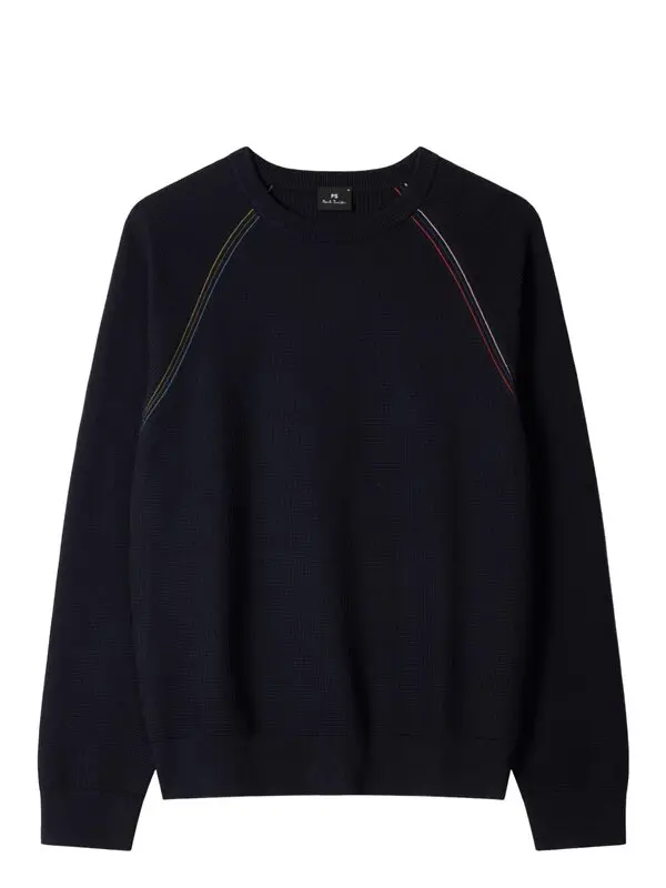 Paul Smith Raglan-sleeve Waffle-knit Sweater - Navy Blue