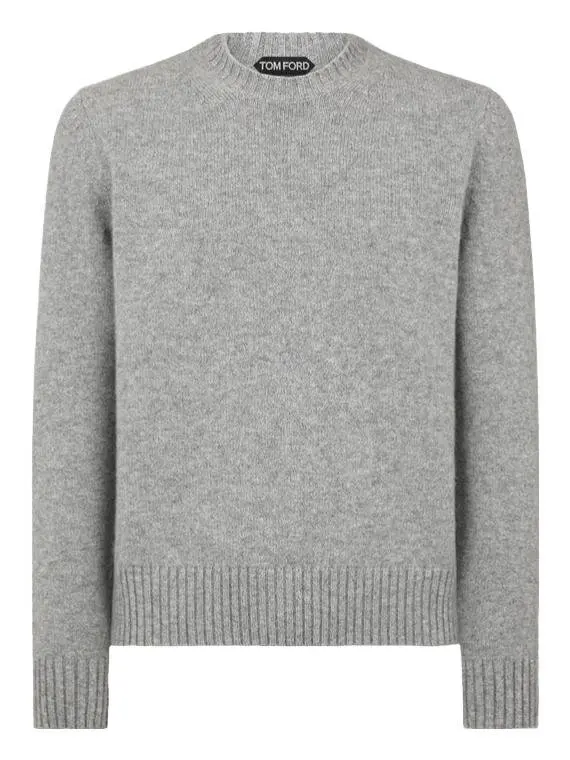 TOM FORD Long Sleeve Crew Neck Sweater - Grey