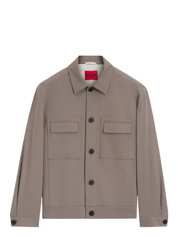 Hugo Boss Flap-pocket Button-up Jacket - Gray