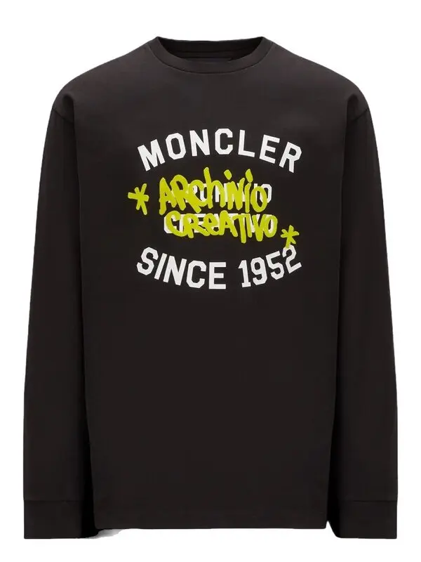 Moncler Logo Long Sleeve T-shirt - Black