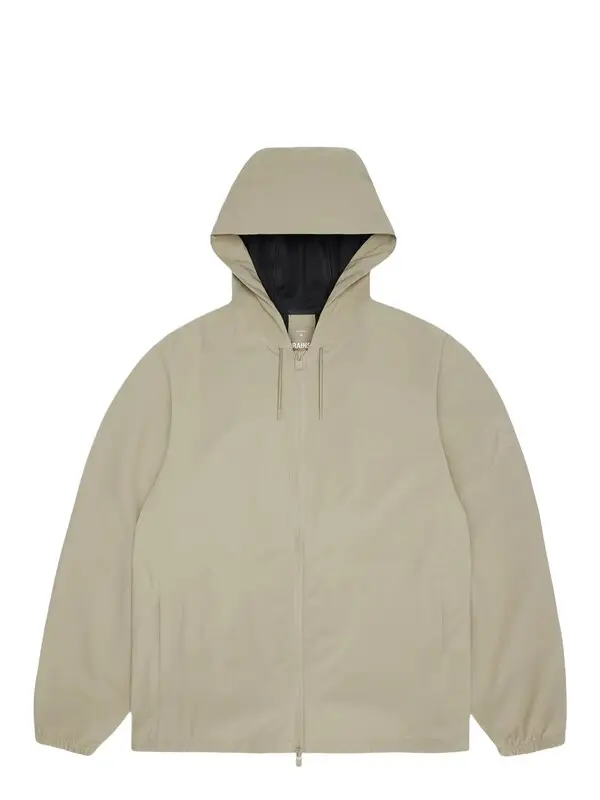 Rains Long Sleeve Zip Up Hooded Casual Jacket - Beige