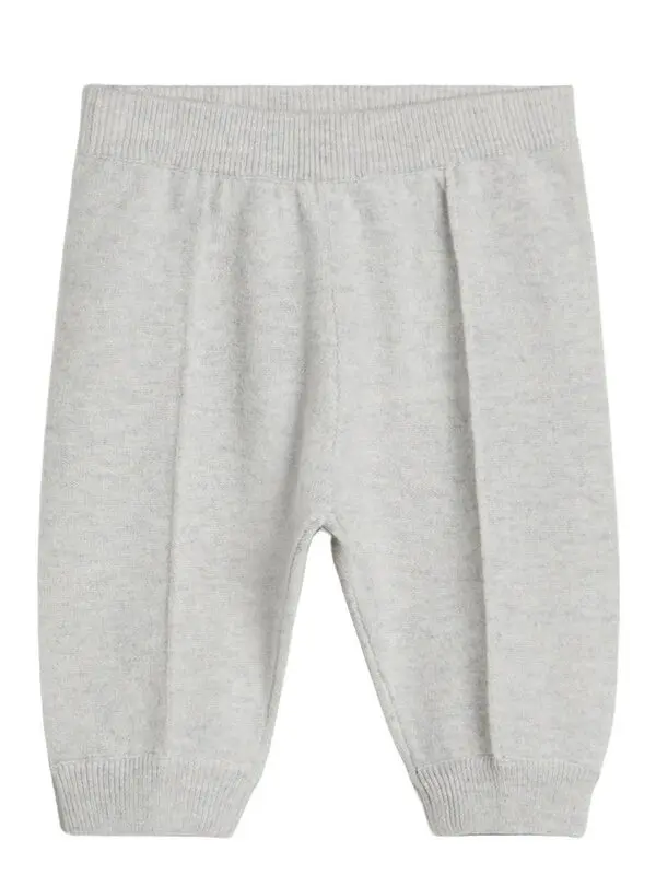Brunello Cucinelli Bernie Baby Cashmere Ribbed Trousers - Light Gray