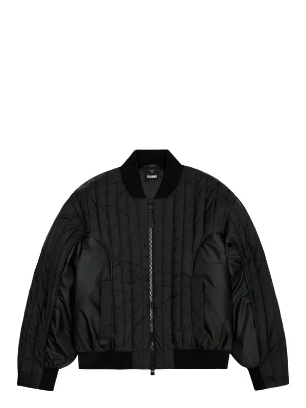 Rains Quilted Bomber Jacket - Black