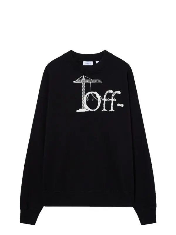 Off-White Long Sleeve Crew Neck Sweatshirt - Black