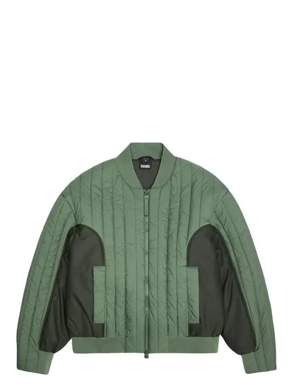 Rains Quilted Bomber Jacket With Ribbed Details - Well