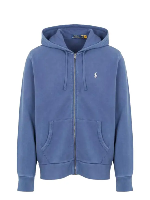 Polo Ralph Lauren Zip-up Hoodie With Embroidered Pony - Blue